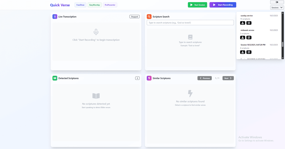 QuickVerse - AI-Powered Sermon Assistant