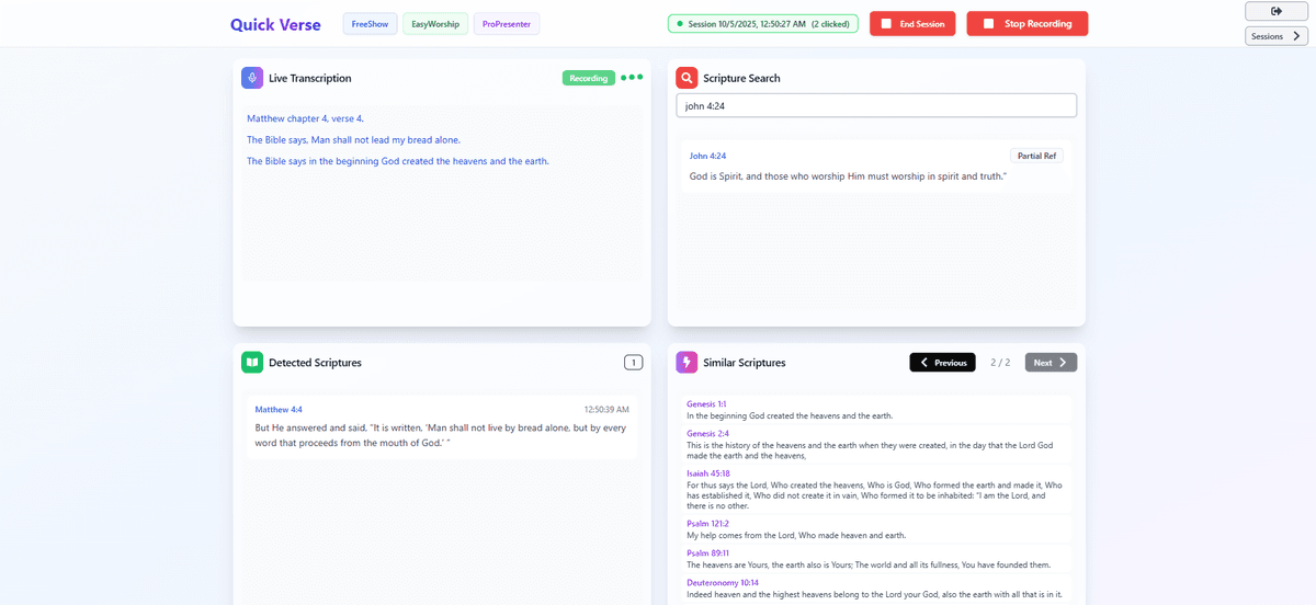 QuickVerse - AI-Powered Sermon Assistant